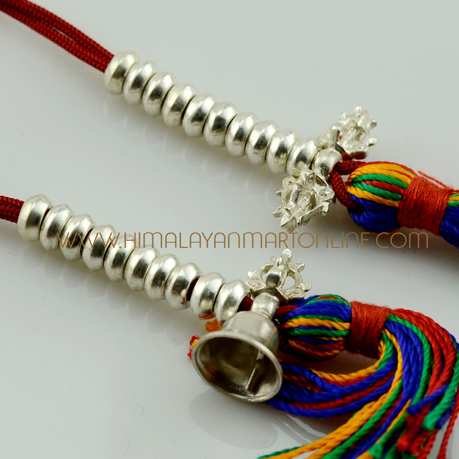 Vajra & Bell Silver Mala Counters Bhum Counters Set from Patan, Nepal.