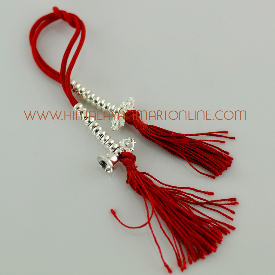 Fine Quality Vajra & Bell Silver Mala Counters Bhum Counters Set