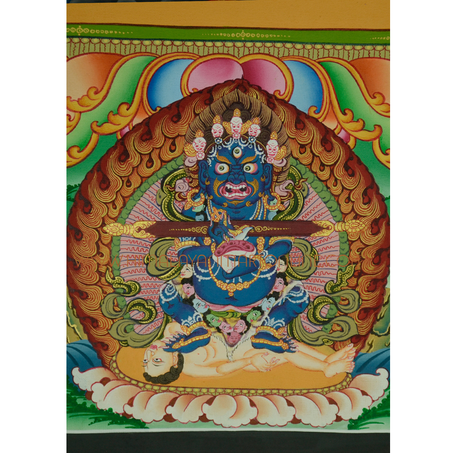 Kalachakra Thangka Religious Painting: Kalachakra deity of Sambara.