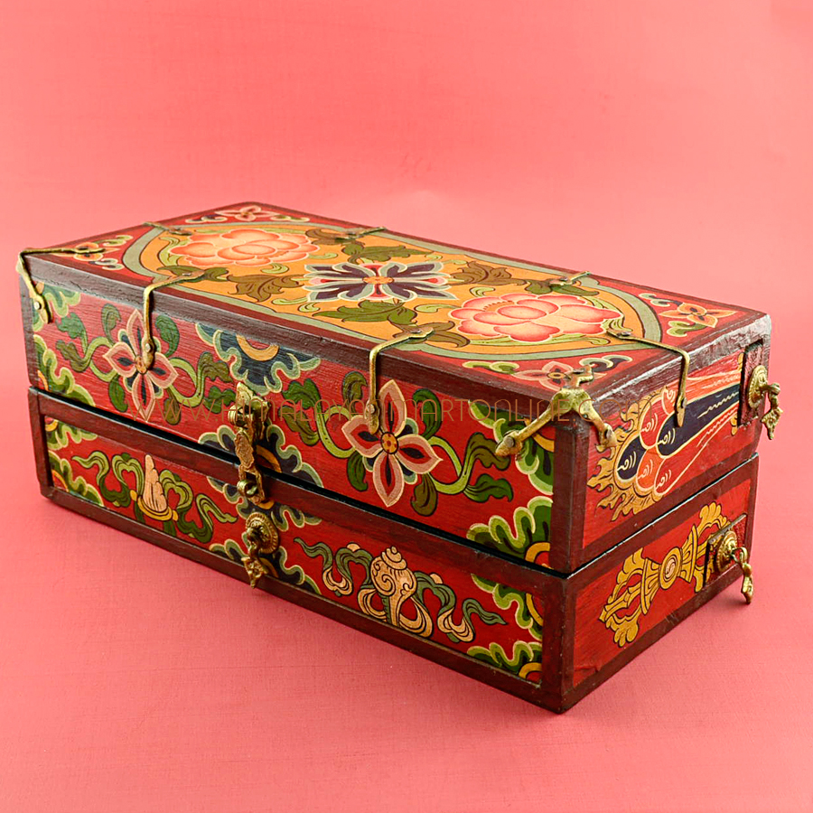 Handmade Painted Tibetan Jewelry Wooden Box: Buy Handmade Painted ...