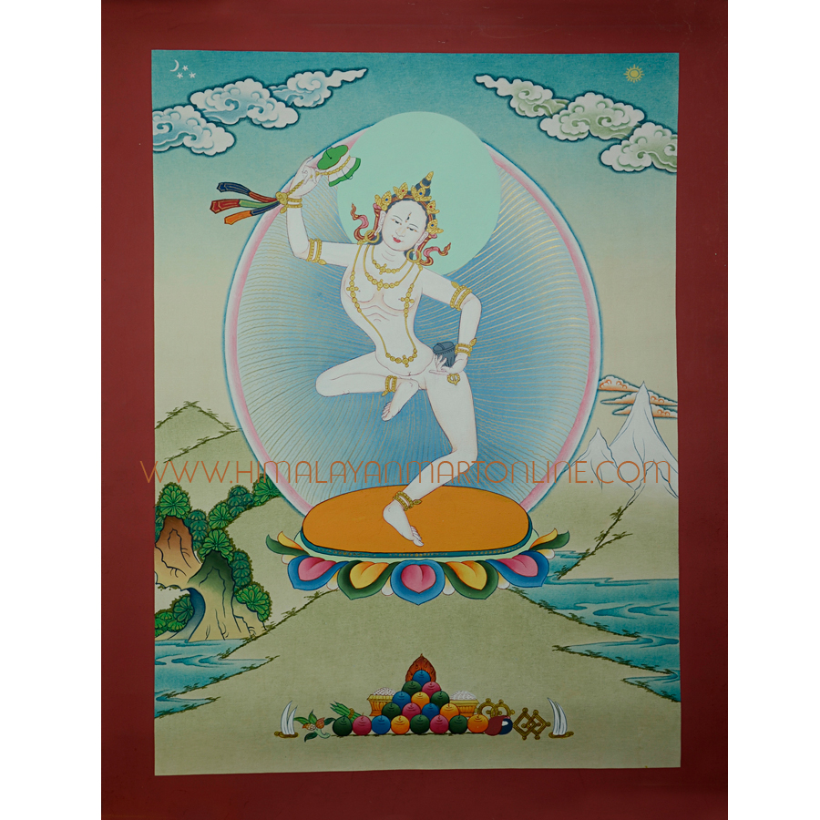 Machig Labdron Thangka Painting: Tibetan Buddhist Master