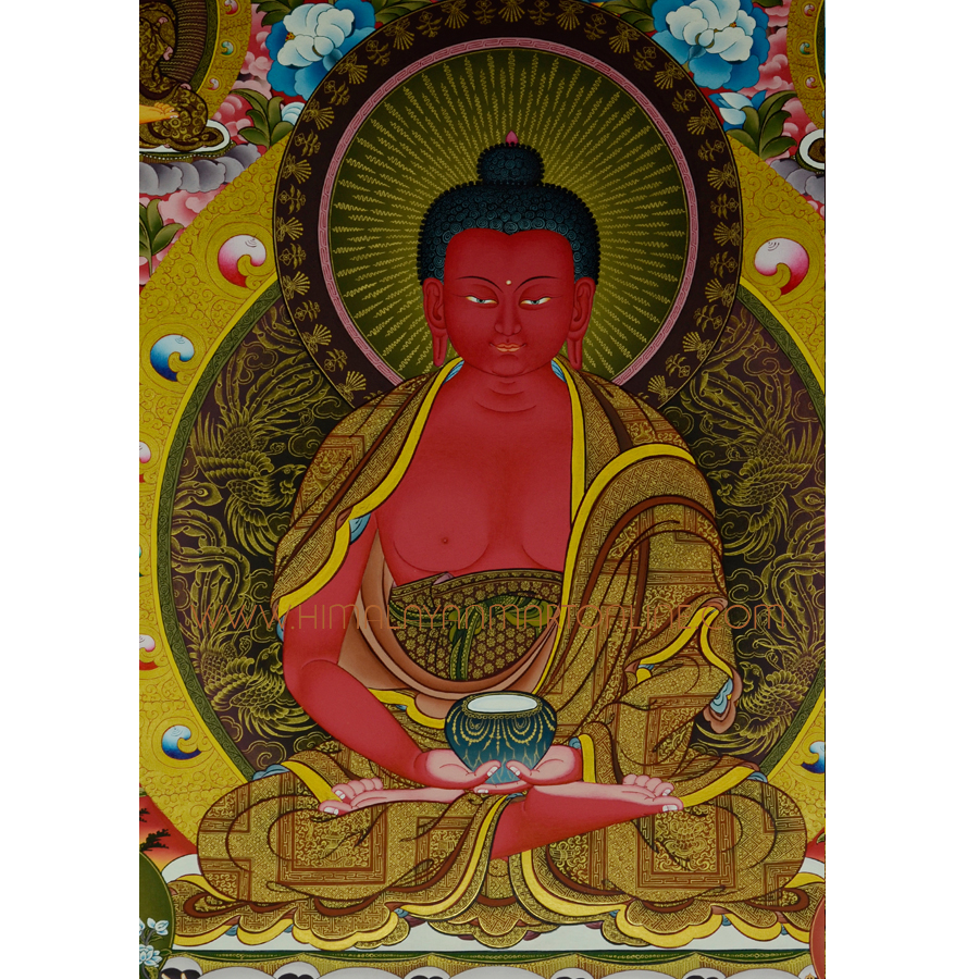 Buddha Amitabha Thangka Painting: Amitabha The Buddha of all Buddhas.