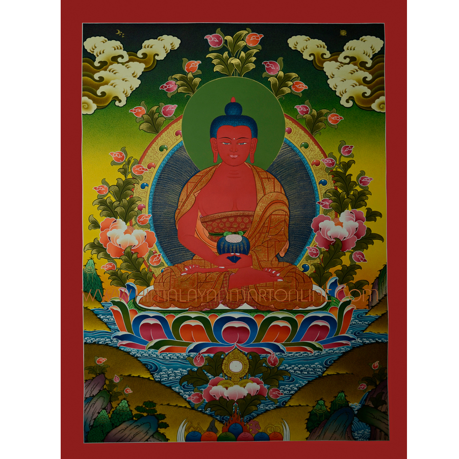 Amitabha Buddha Scroll Painting: Amitabha The Buddha of Infinite Light