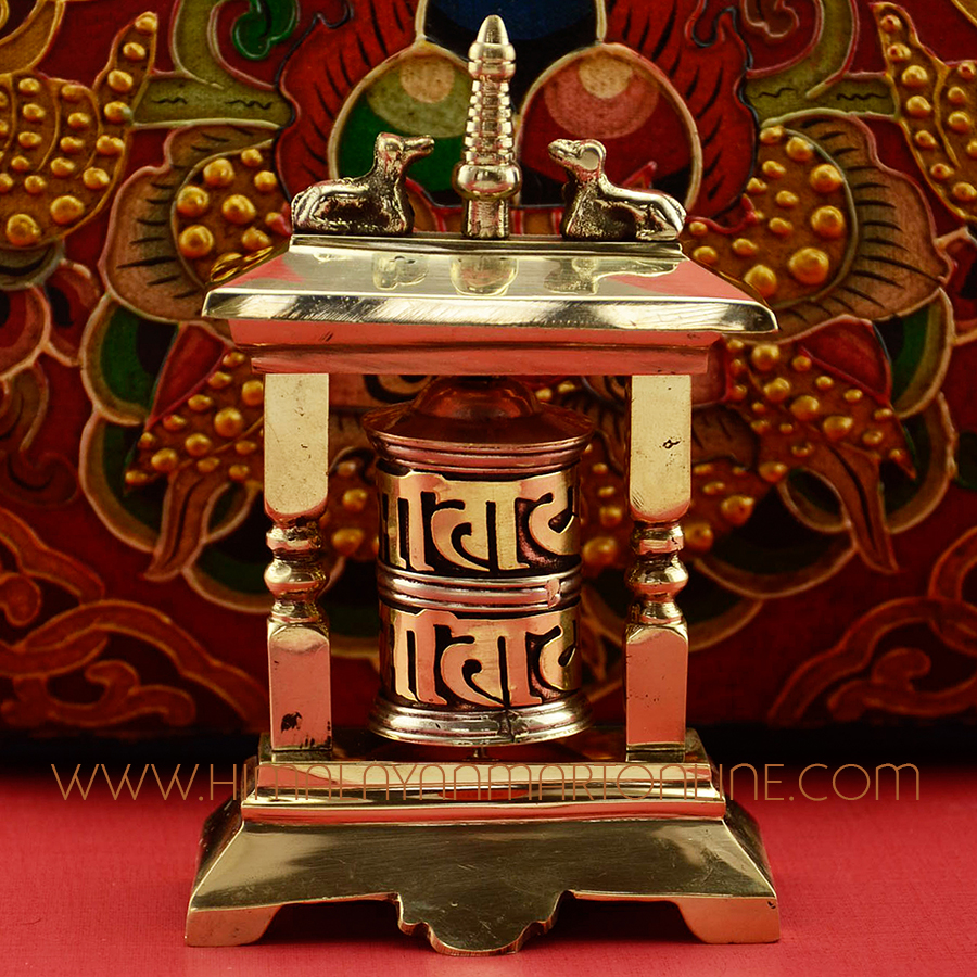 5" Table Top Buddhist Tibetan Mane Prayer Wheel from Patan, Nepal