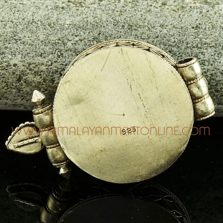 Eternal Knot Silver Tibetan Buddhist Ritual Gau Ghau Pendant Prayer Box