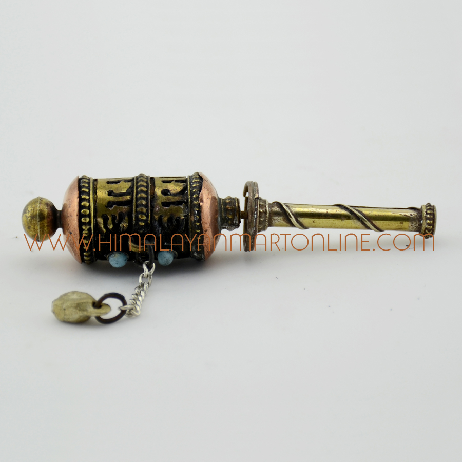 Tibetan Buddhist 3.25" Hand Held Mani Mini Prayer Wheel - Handmade from ...