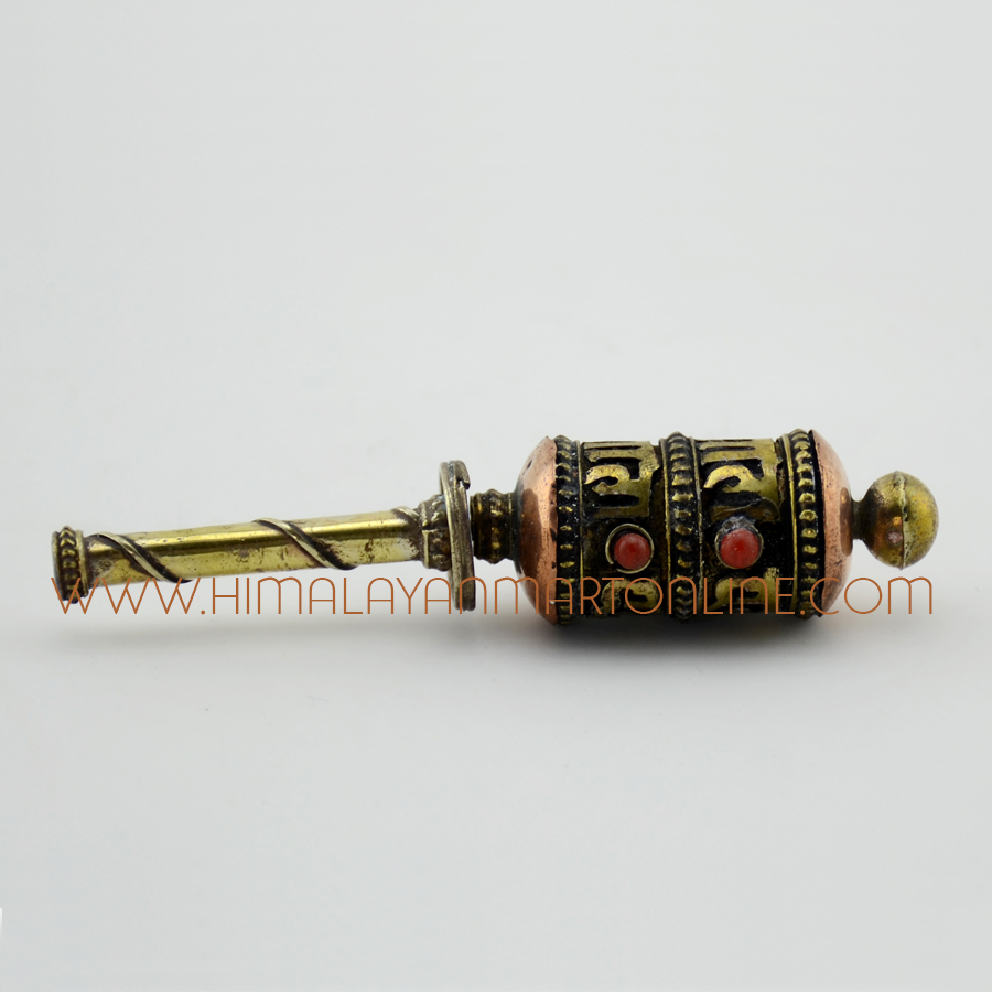 Tibetan Buddhist 3.25" Hand Held Mani Mini Prayer Wheel - Handmade from ...