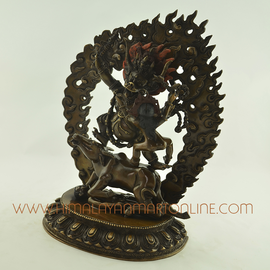 Yama Dharmaraja Copper Statue: Yam Dharmaraj the Lord of Death.