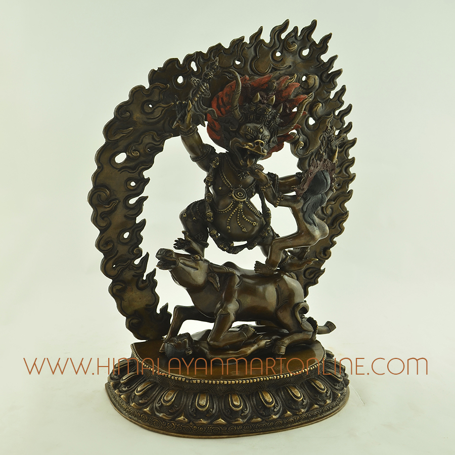 Yama Dharmaraja Copper Statue: Yam Dharmaraj the Lord of Death.