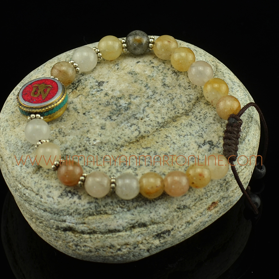 8 mm Eyegate 18 Prayer Beads Tibetan Buddhist Wrist Bangle Japa Mala