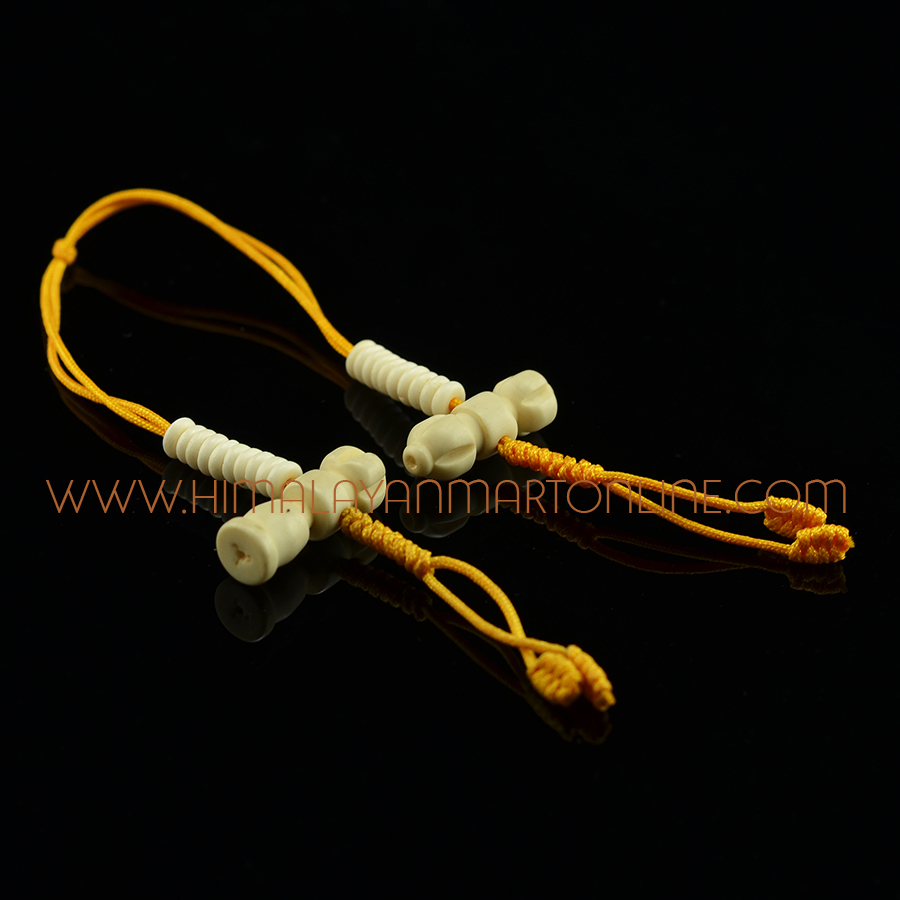 Fine Quality Vajra & Bell Bone Mala Counters Set from Patan, Nepal.