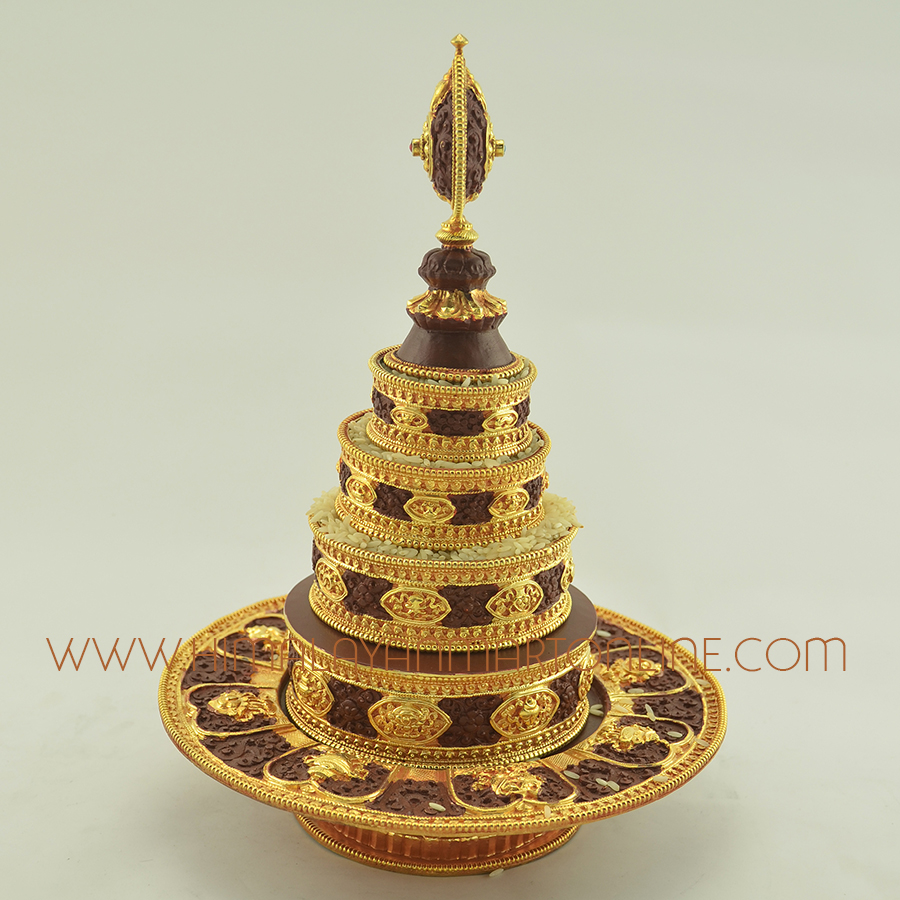 Tibetan Buddhism Altar Copper Offering Mandala Manza Set Tray Buddhist ...