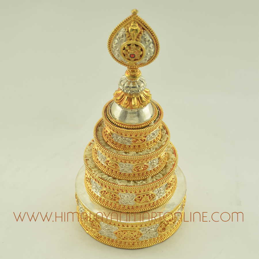 Tibetan Buddhist Copper Mandala Offering Set - 4" Diameter - Ritual ...