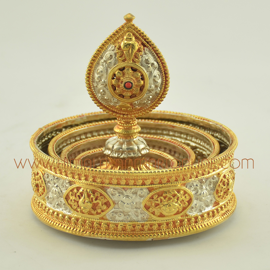 Tibetan Buddhist Copper Mandala Offering Set - 4" Diameter - Ritual ...
