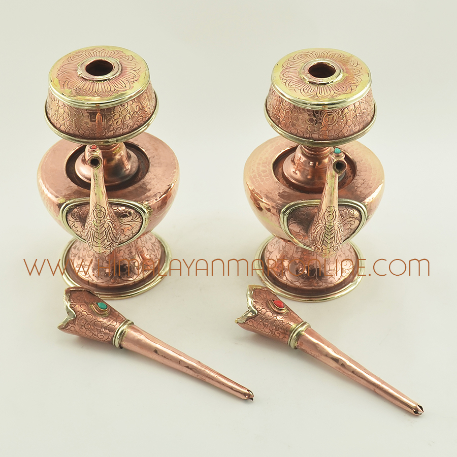 8" Tibetan Water Offering Bhumpa Set for Sale - Buddhist Shrine Ritual Vase