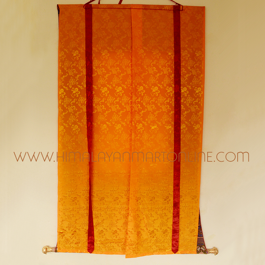 Framing Your Tibetan Thangka Ritual Scroll Painting with Silk Brocade Frame
