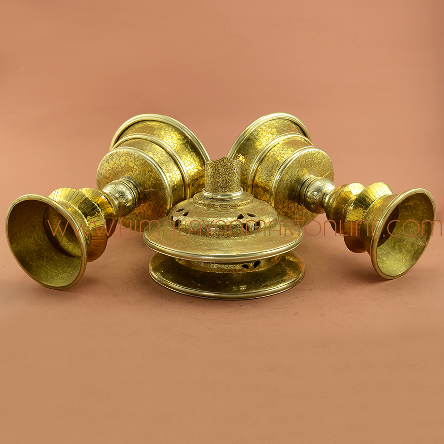 12" Tibetan Buddhism Brass Butter Lamps Set: Buy 12" Tibetan Buddhism ...