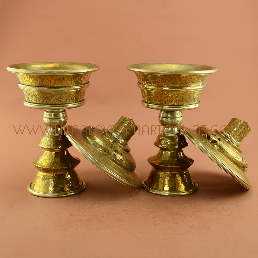 12" Tibetan Buddhism Brass Butter Lamps Set: Buy 12" Tibetan Buddhism ...