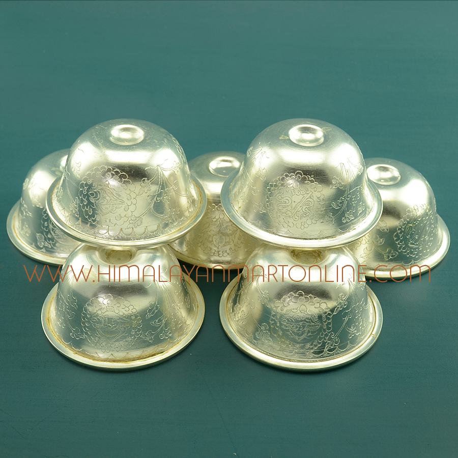 Tibetan Shrine Altar Monastery Ritual Copper Water Offering Bowls Set