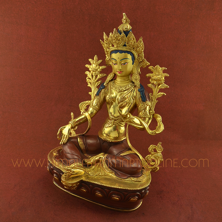 Dolma Statue: Hand Carved Green Tara / Dolma Copper Statue from Patan ...
