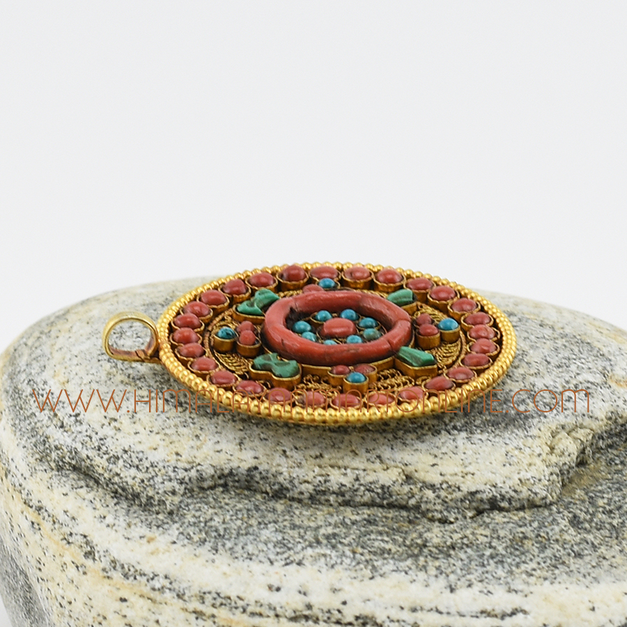 Dharma Wheel Silver Pendant / Ghau are used as jewelry or personal ...