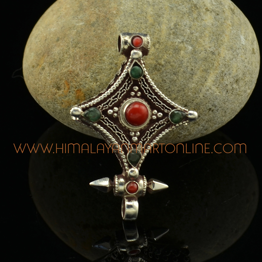 Coral Stone Silver Ghau Pendant Prayer Box used as jewelry / personal ...