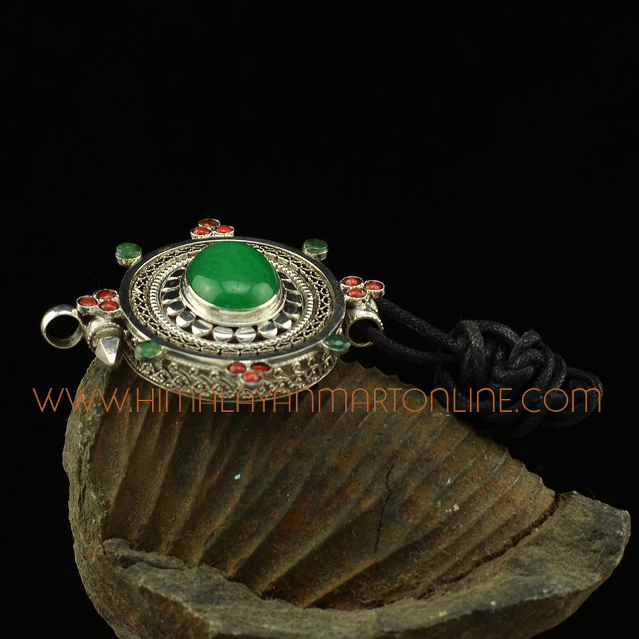 Zed Stone Silver Ghau Pendant is often used as jewelry or personal ...