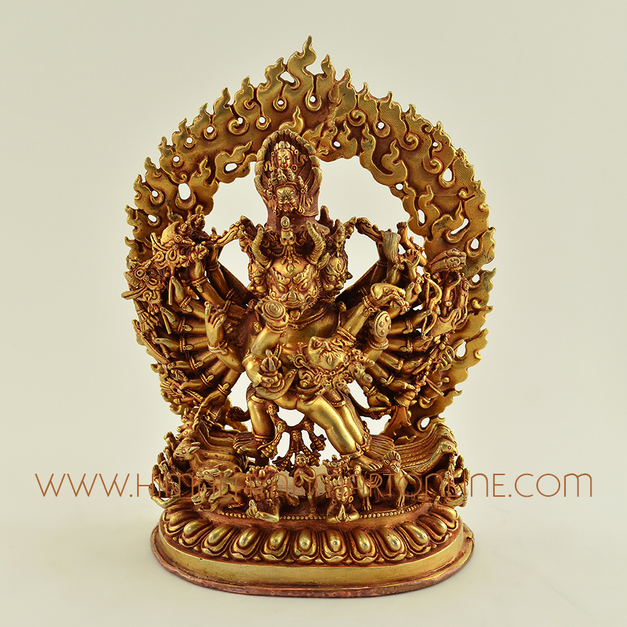 Yamantaka Copper Statue: Yamantaka, also called Vajrabhairava