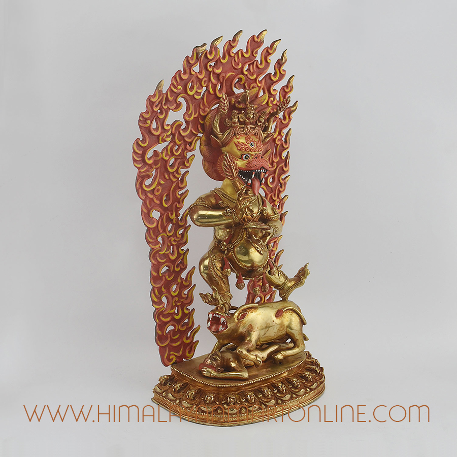 Yamantaka Statue: Yama or Yamantaka is the king and judge of the dead