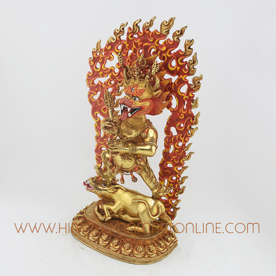 Yamantaka Statue: Yama or Yamantaka is the king and judge of the dead