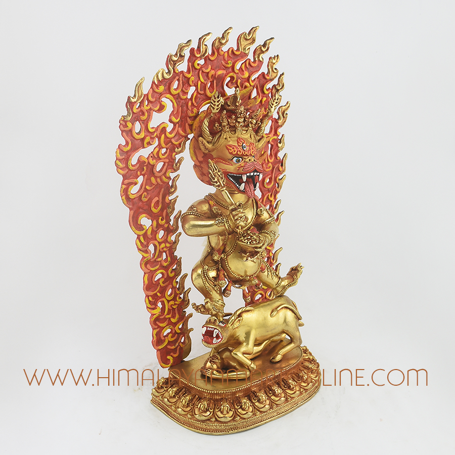 Yamantaka Statue: Yama or Yamantaka is the king and judge of the dead