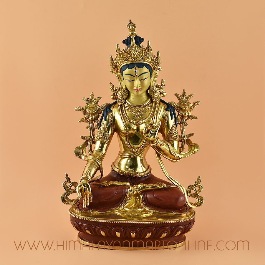 Dolkar White Tara Statue: White Tara Dolkar is the Divine Mother.