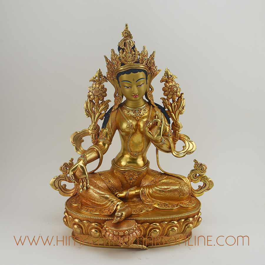 Tibetan Green Tara Statue: Green Tara arguably the most beloved goddess