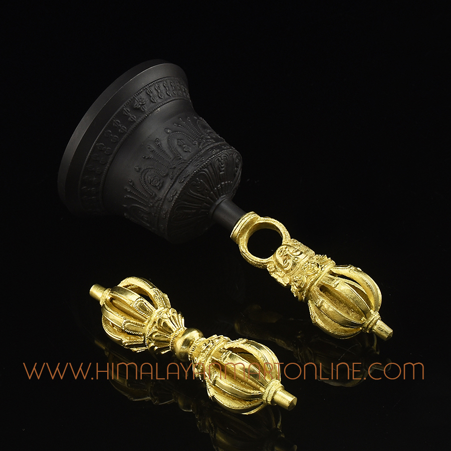 Buddhist Ritual Vajra & Bell Set: Important Ritual implements in Budhism