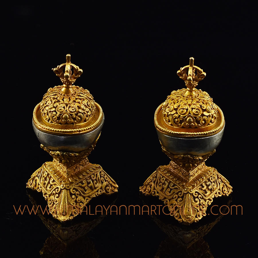 Ritual Kapala Set: The skull cup, known as Kapala in Sanskrit