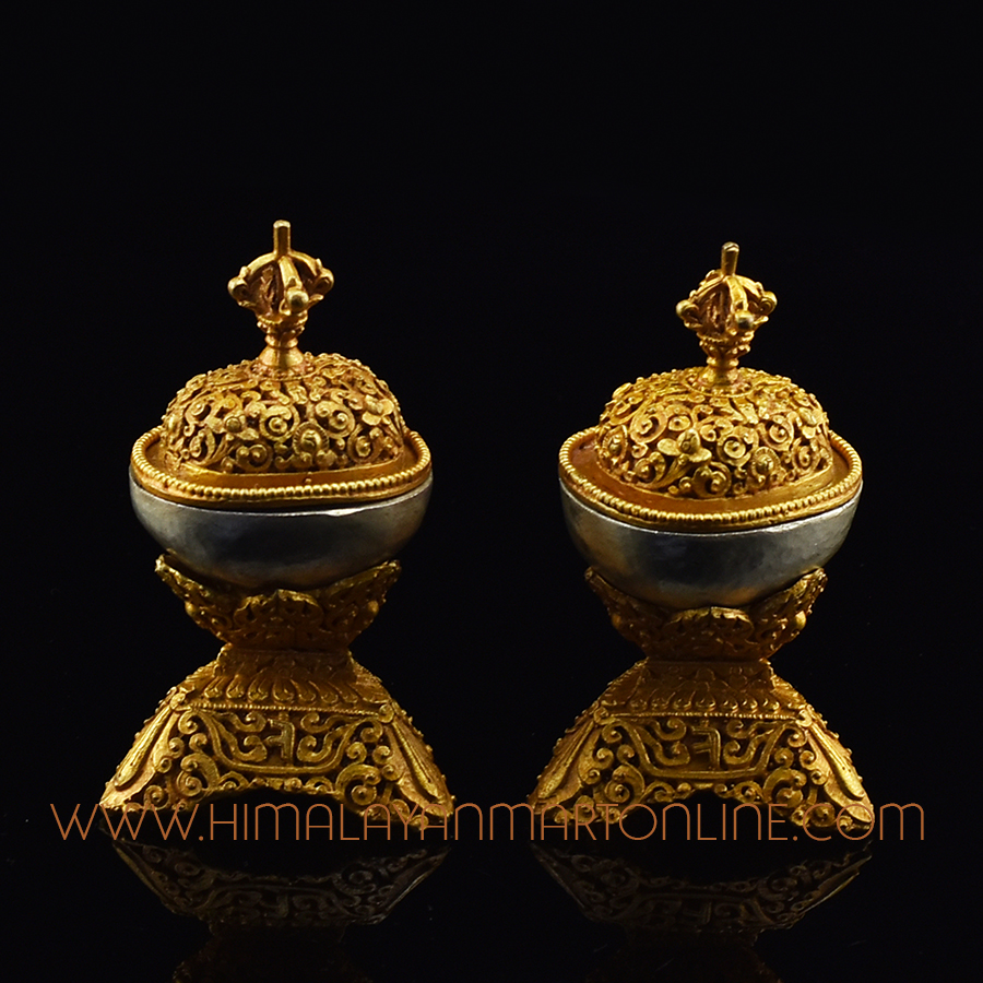 Ritual Kapala Set: The skull cup, known as Kapala in Sanskrit