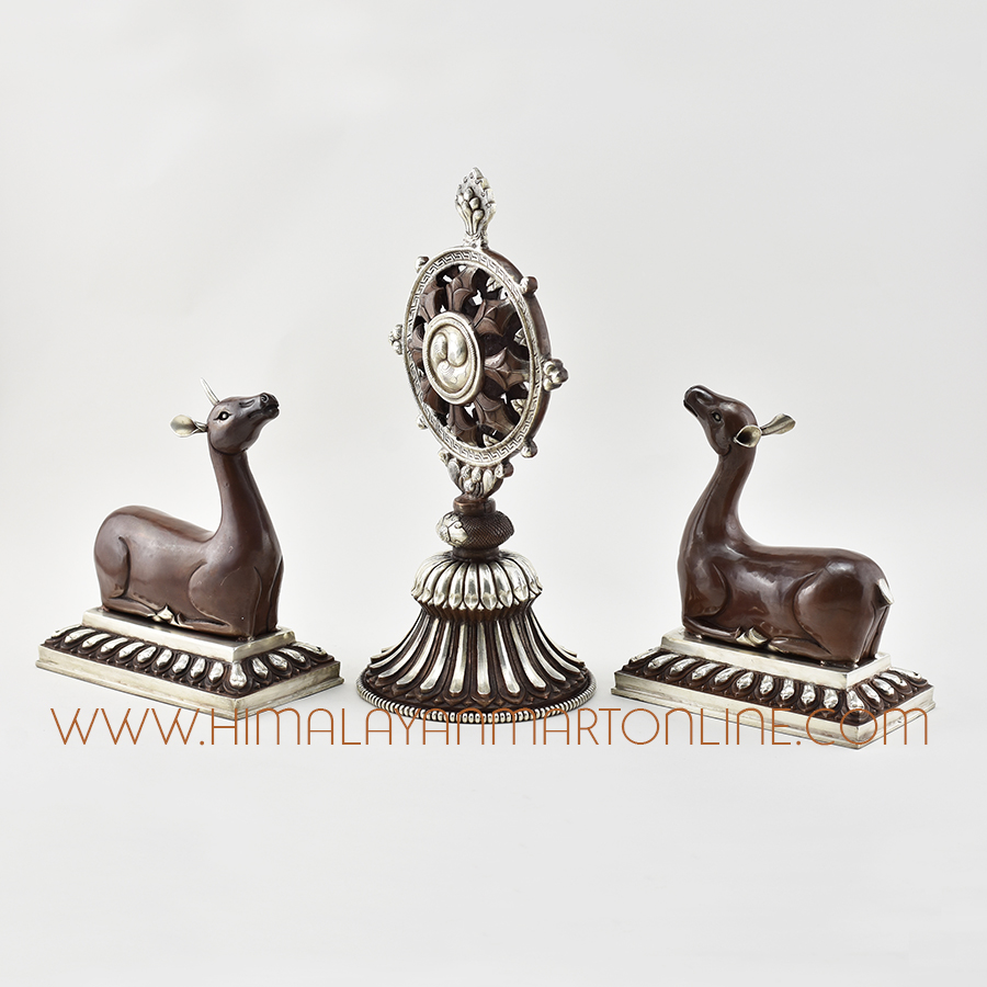 Altar Dharma Wheel and Pair of Deer: Important Symbols in Buddhism