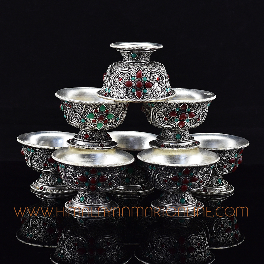 Buddhist Offering Bowls Tings:Tibetan Offering Bowls – Eight Bowls Set