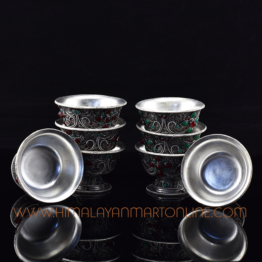 Buddhist Offering Bowls Tings:Tibetan Offering Bowls – Eight Bowls Set