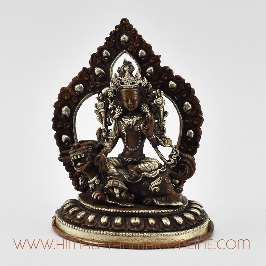 Dholma on Lion Statue: Green Tara – The Saviouress.